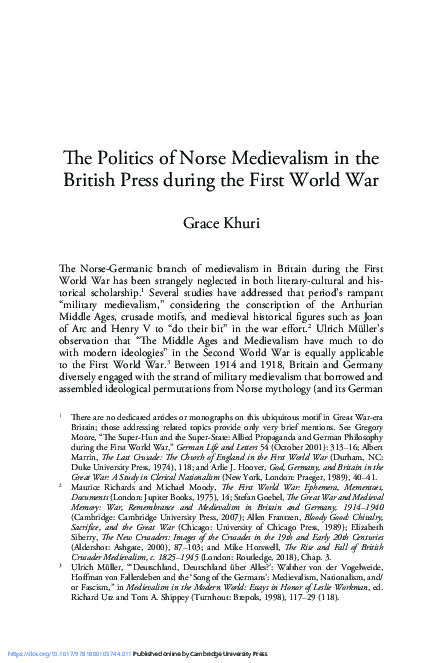(PDF) The Politics of Norse Medievalism in the British Press during the ...