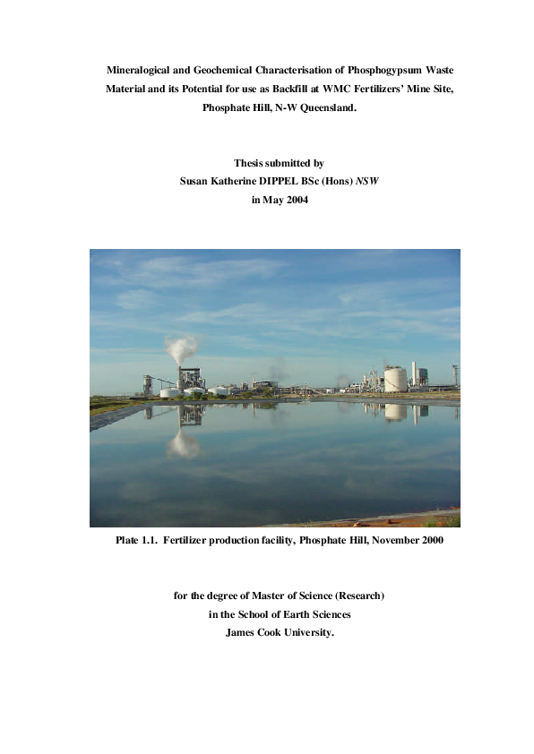 (PDF) Mineralogical and geochemical characterisation of phosphogypsum ...