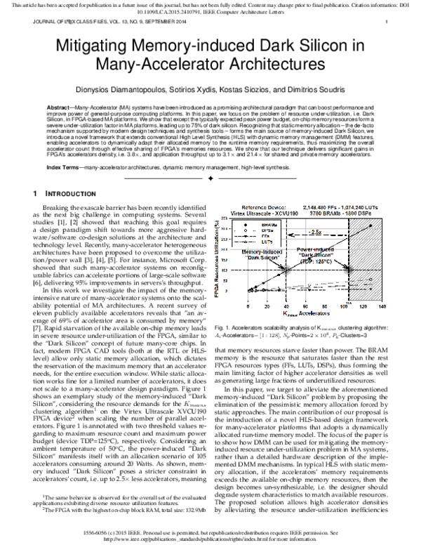 (PDF) Mitigating Memory-Induced Dark Silicon in Many-Accelerator Architectures | Sotirios Xydis ...