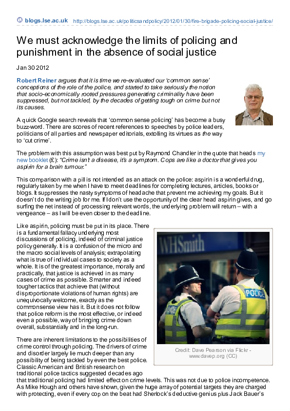 (PDF) We must acknowledge the limits of policing and punishment in the ...