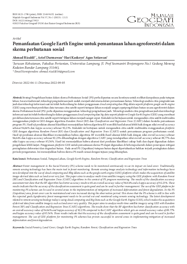 (PDF) Pemanfaatan google earth engine untuk pemantauan lahan ...