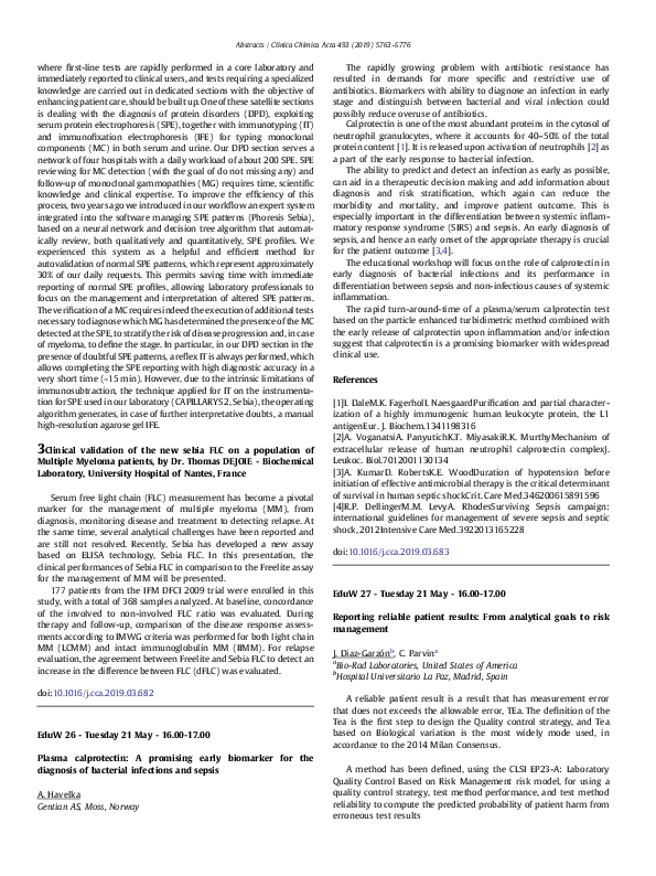 (PDF) Plasma calprotectin: A promising early biomarker for the ...