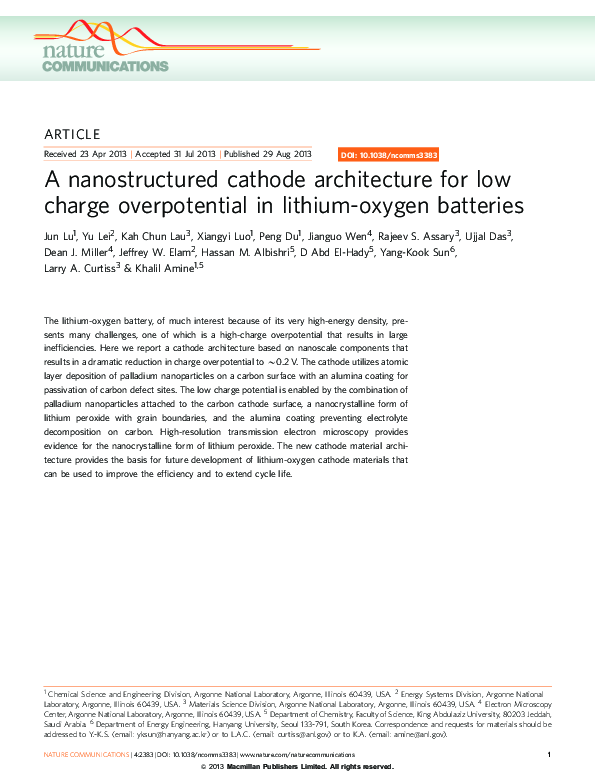 (PDF) A nanostructured cathode architecture for low charge ...