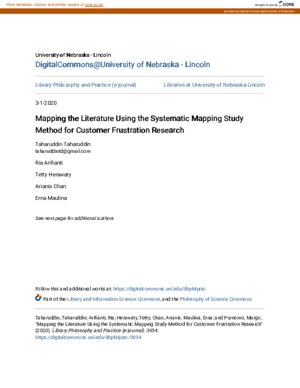 (PDF) Mapping the Literature Using the Systematic Mapping Study Method ...