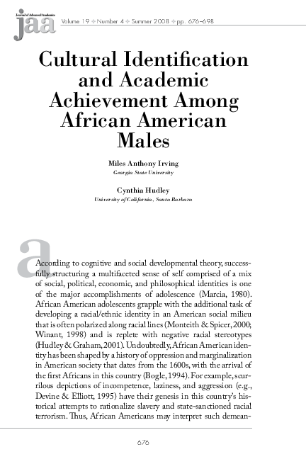 (PDF) Cultural Identification and Academic Achievement Among African ...