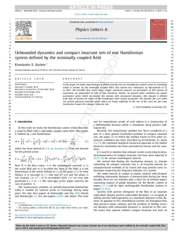 (PDF) Unbounded dynamics and compact invariant sets of one Hamiltonian system defined by the ...