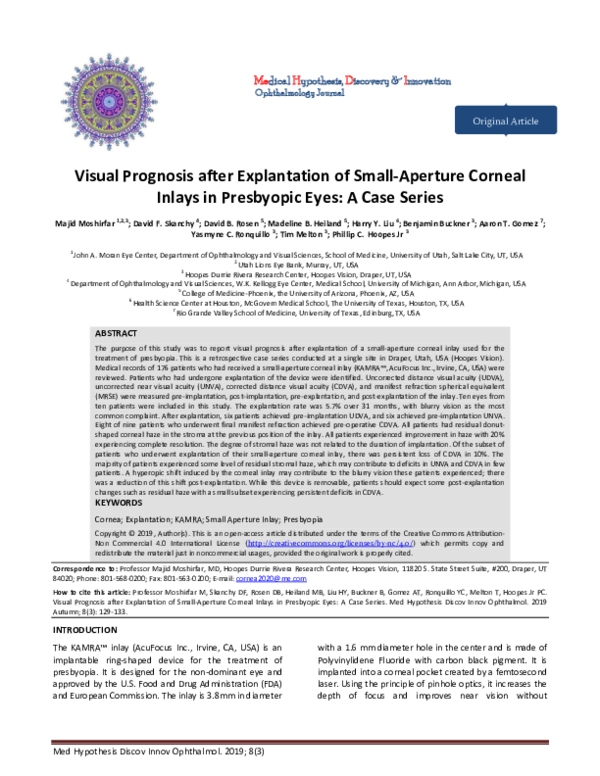 (PDF) Visual Prognosis after Explantation of Small-Aperture Corneal ...