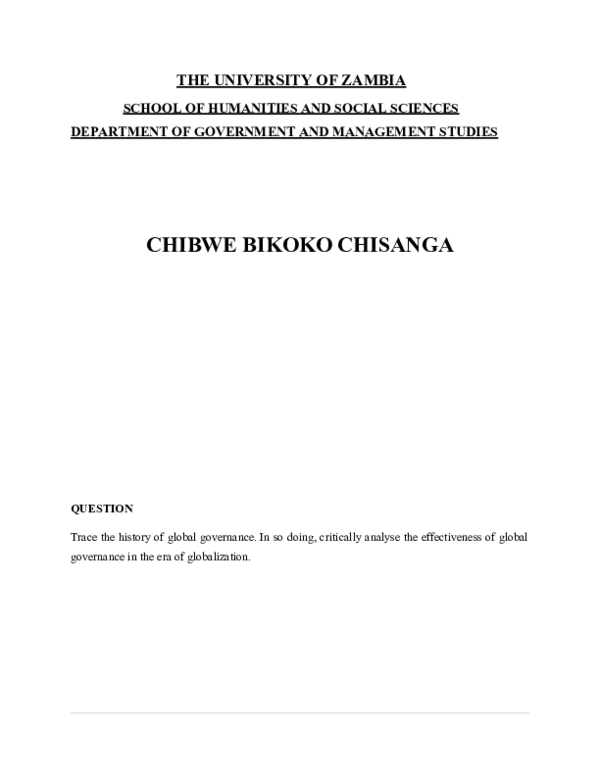 (DOC) The History of Global Governance
