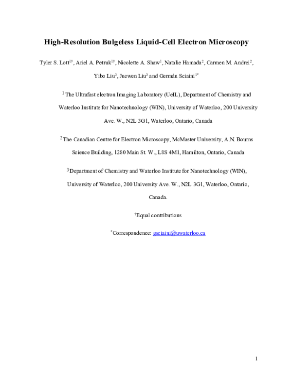 (PDF) High-Resolution Bulgeless Liquid-Cell Electron Microscopy