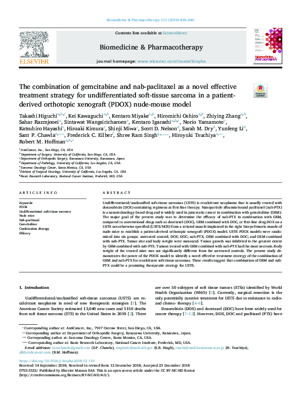 (PDF) The combination of gemcitabine and nab-paclitaxel as a novel ...
