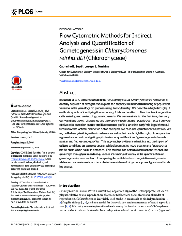 (PDF) Flow Cytometric Methods for Indirect Analysis and Quantification of Gametogenesis in ...