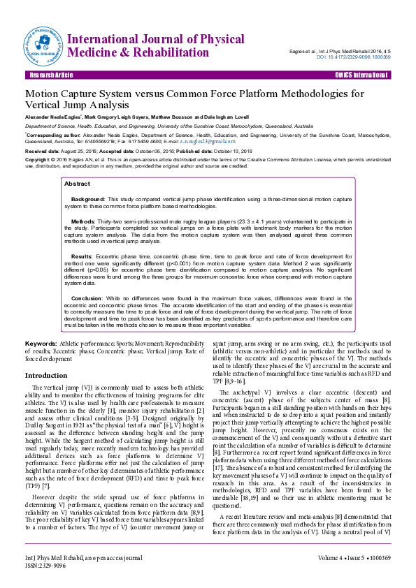 (PDF) Motion Capture System versus Common Force Platform Methodologies ...