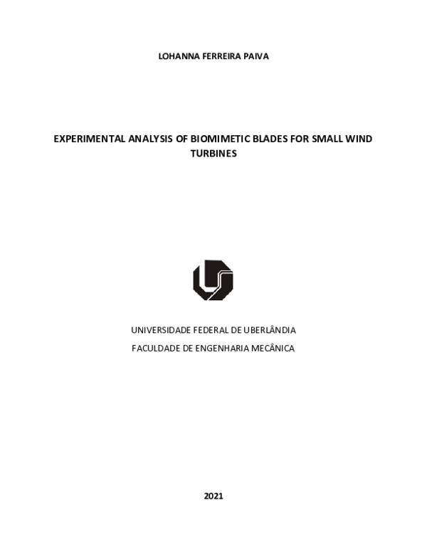 (PDF) Experimental analysis of biomimetic blades for small wind turbines