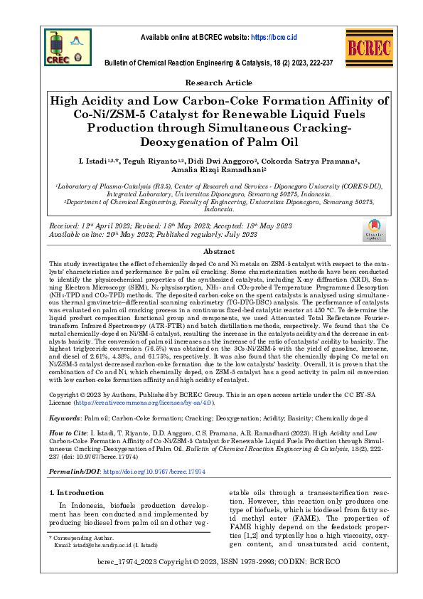 (PDF) High Acidity and Low Carbon-Coke Formation Affinity of Co-Ni/ZSM ...