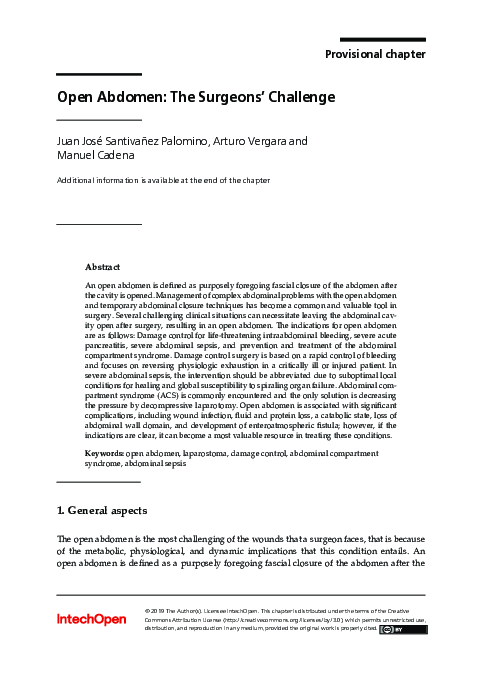 (PDF) Open Abdomen: The Surgeons’ Challenge