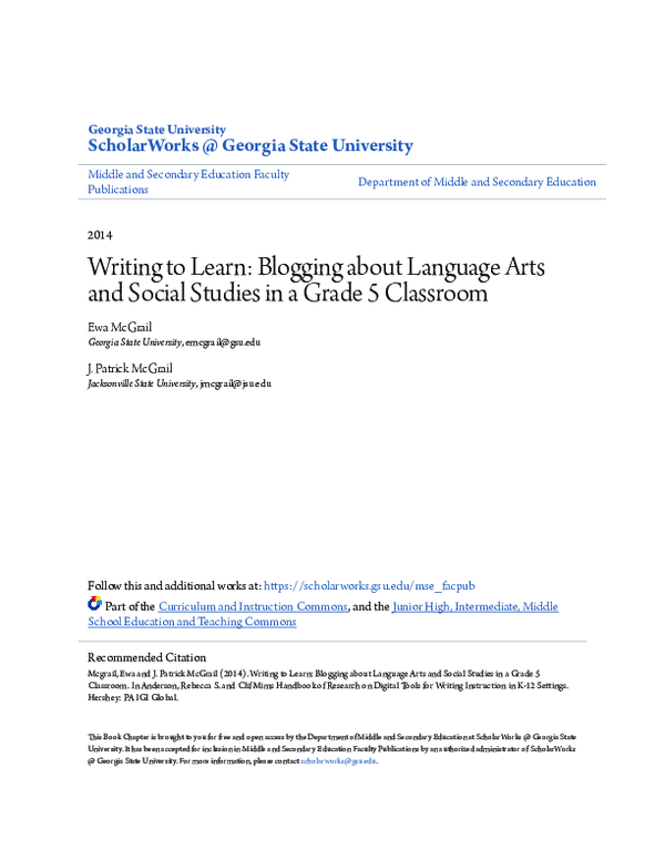 (PDF) Writing to Learn