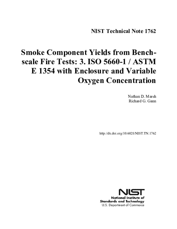 (PDF) Smoke component yields from Bench-Scale Fire Tests : 3. ISO 5660 ...