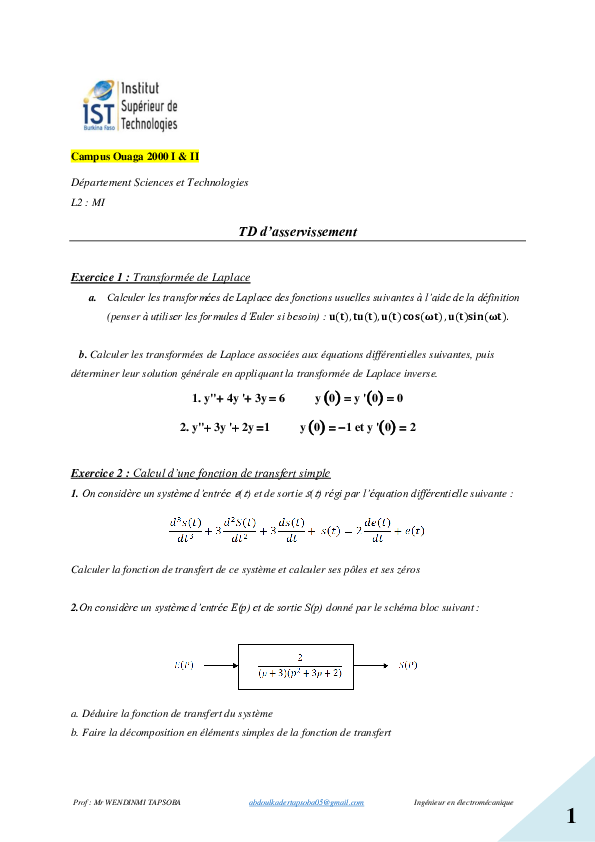 (PDF) TD Asservissement MI