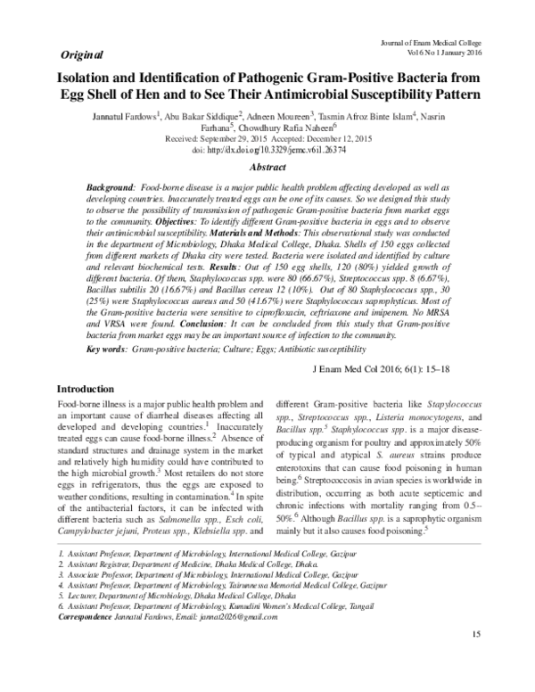 (PDF) Isolation and Identification of Pathogenic Gram-Positive Bacteria ...