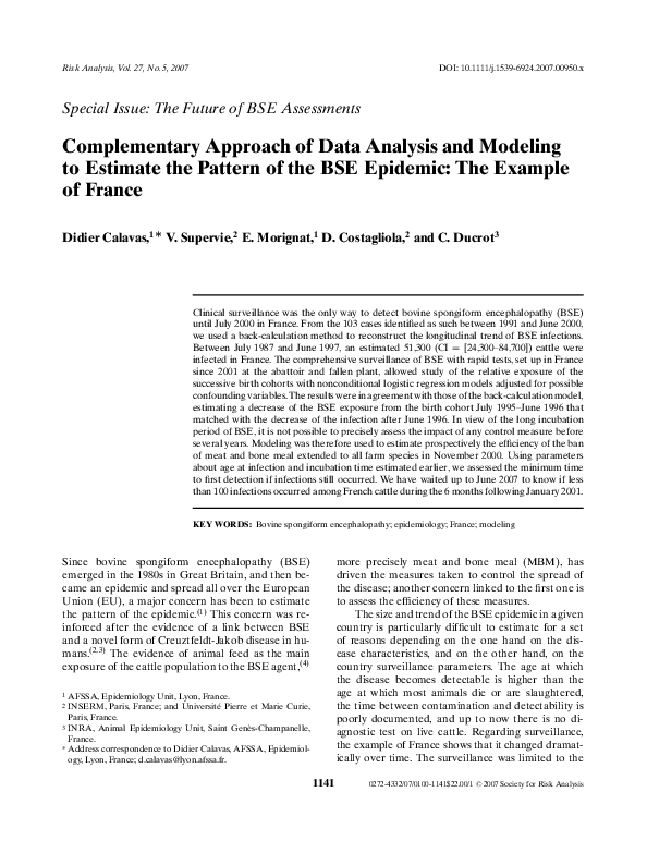 (PDF) Complementary Approach of Data Analysis and Modeling to Estimate ...