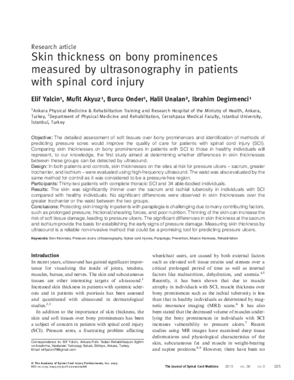(PDF) Skin thickness on bony prominences measured by ultrasonography in ...