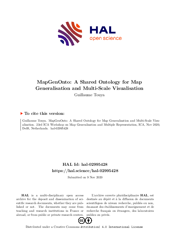 (PDF) MapGenOnto: A Shared Ontology for Map Generalisation and Multi-Scale Visualisation