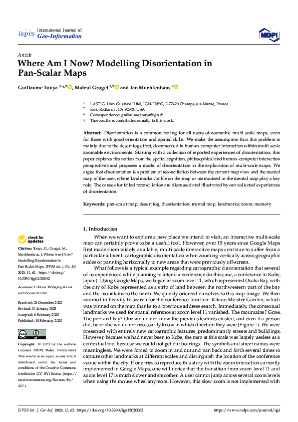 (PDF) Where Am I Now? Modelling Disorientation in Pan-Scalar Maps