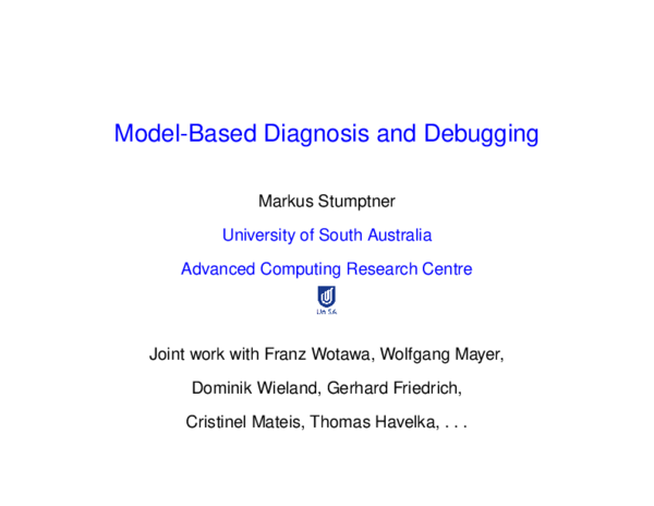 (PDF) Model-based diagnosis and debugging | Markus Stumptner - Academia.edu