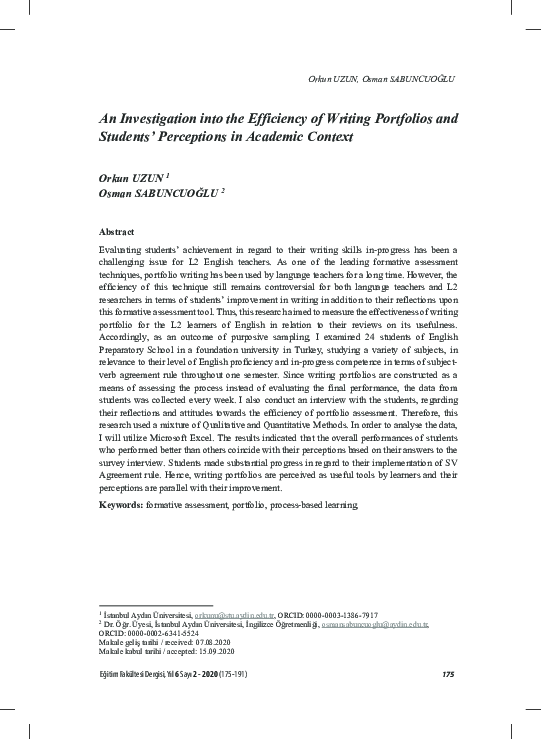 (PDF) An Investigation into the Efficiency of Writing Portfolios and Students’ Perceptions in ...
