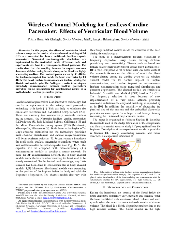 (PDF) Wireless Channel Modeling for Leadless Cardiac Pacemaker: Effects ...