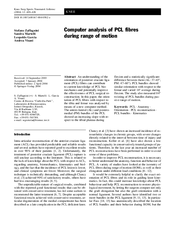 (PDF) Computer analysis of PCL fibres during range of motion