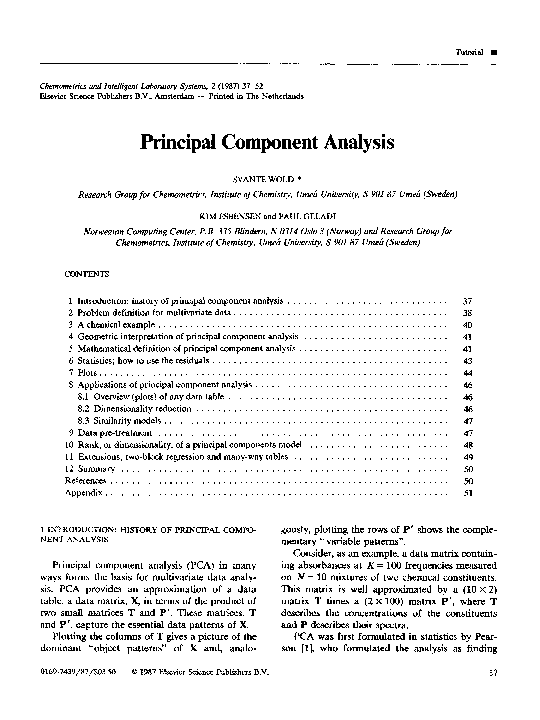 (PDF) Principal component analysis