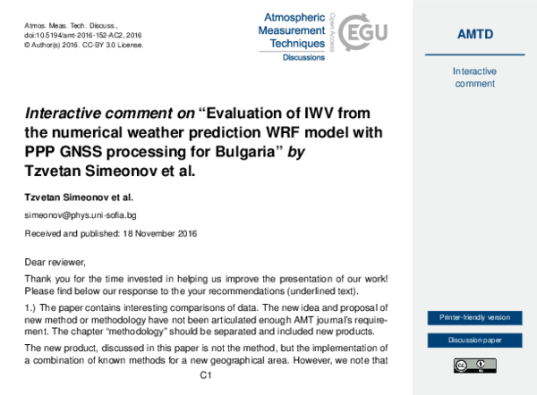 (PDF) Interactive comment on “ Evaluation of IWV from the numerical weather prediction WRF model ...