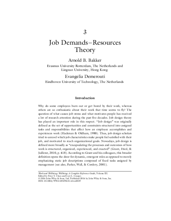 (PDF) Job Demands-Resources Theory