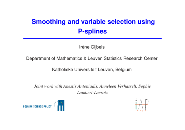 (PDF) Smoothing and variable selection using P-splines | Anneleen VERHASSELT - Academia.edu