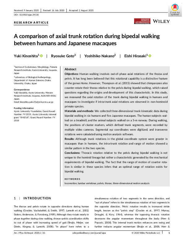 (PDF) A comparison of axial trunk rotation during bipedal walking ...