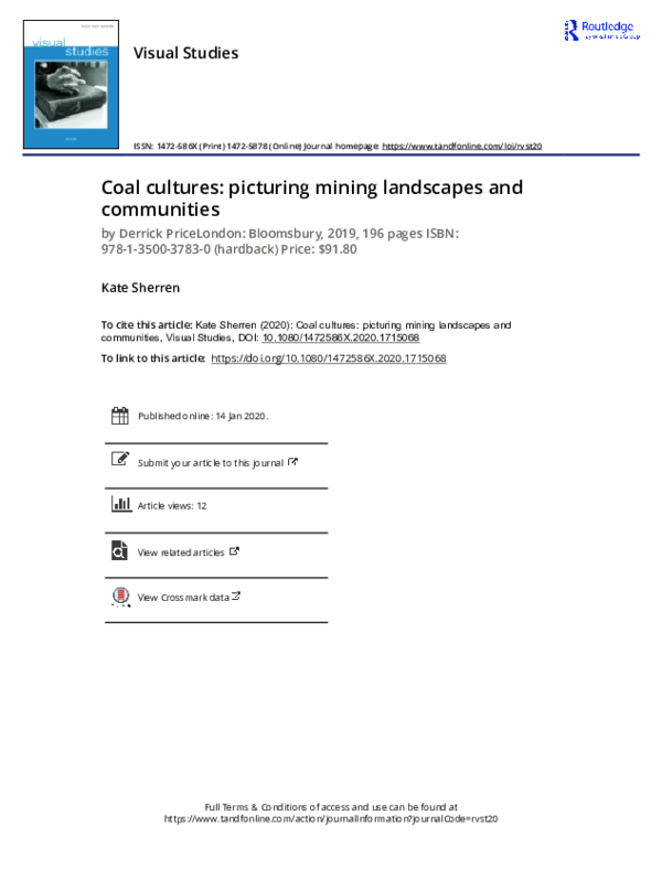 (PDF) Coal Cultures: Picturing Mining Landscapes and Communities