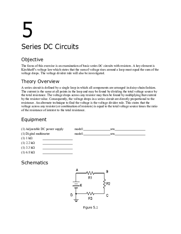 (PDF) Experiment 5: Series DC Circuits