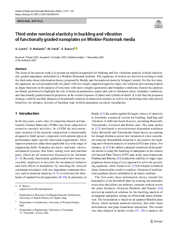 (PDF) Third-order nonlocal elasticity in buckling and vibration of functionally graded ...