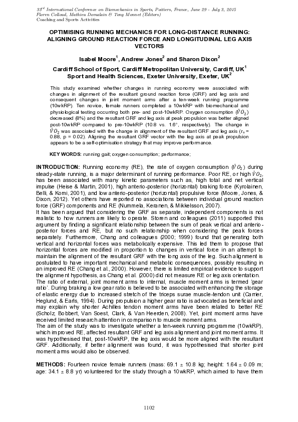(PDF) Optimising Running Mechanics for Long-Distance Running: Aligning ...