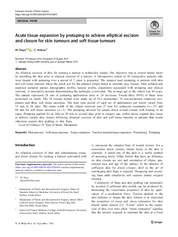 (PDF) Acute tissue expansion by pretaping to achieve elliptical ...