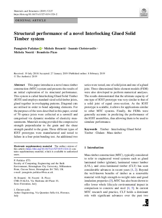 (PDF) Structural performance of a novel Interlocking Glued Solid Timber ...