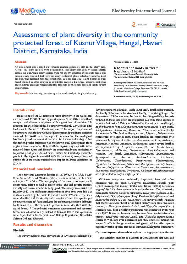 (PDF) Assessment of plant diversity in the community protected forest ...