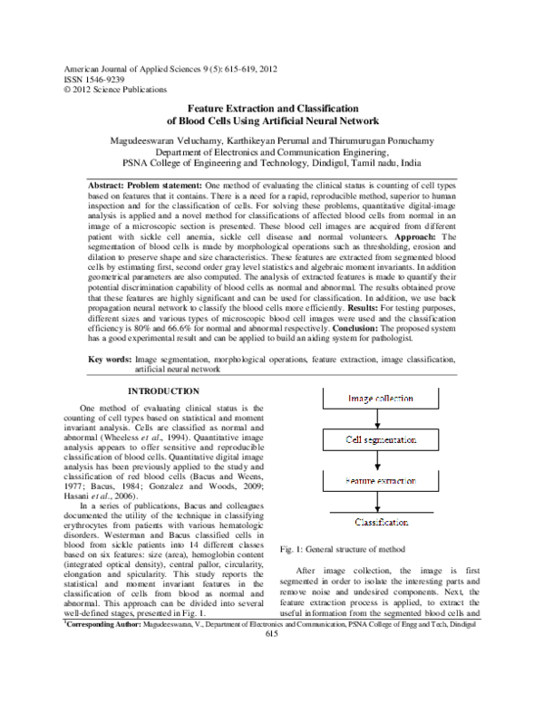 (PDF) Feature Extraction and Classification of Blood Cells Using ...
