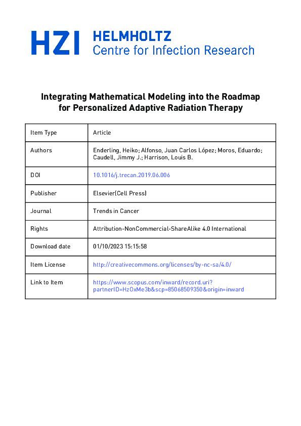 (PDF) Integrating Mathematical Modeling into the Roadmap for ...