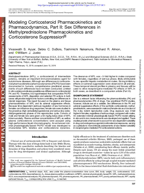 (PDF) Modeling Corticosteroid Pharmacokinetics and Pharmacodynamics ...