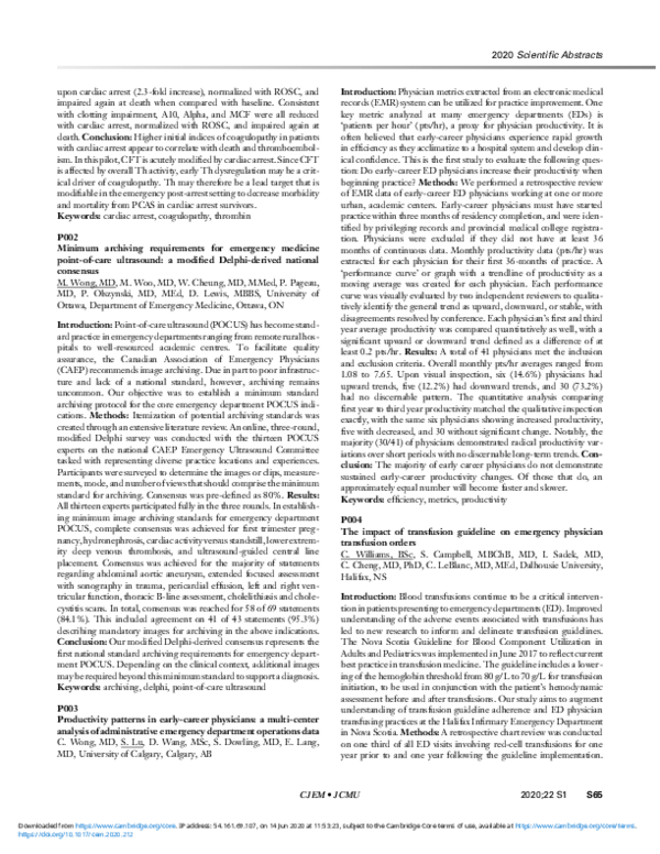 (PDF) P004: The impact of transfusion guideline on emergency physician ...