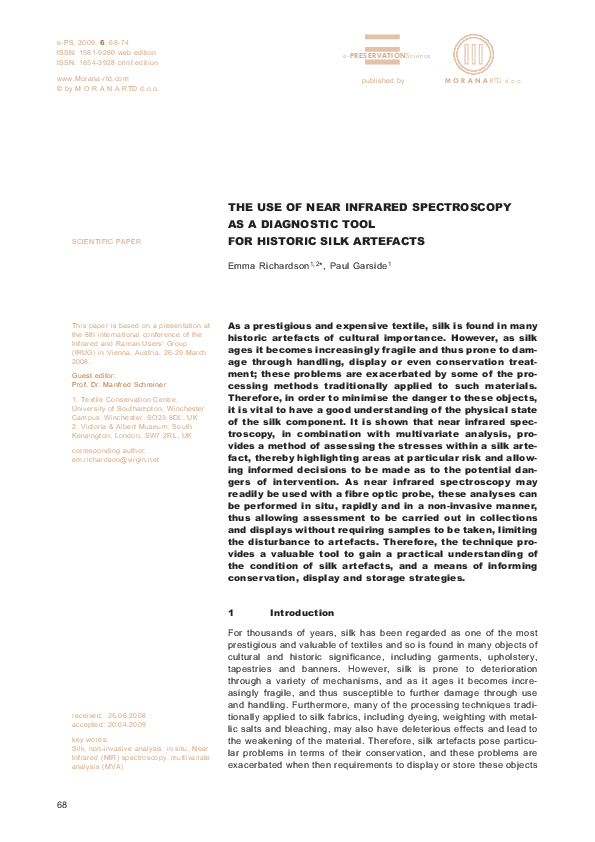 (PDF) The Use of Near Infrared Spectroscopy as a Diagnostic Tool for ...