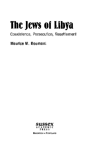 (PDF) The Jews of Libya: Coexistence, Persecution, Resettlement