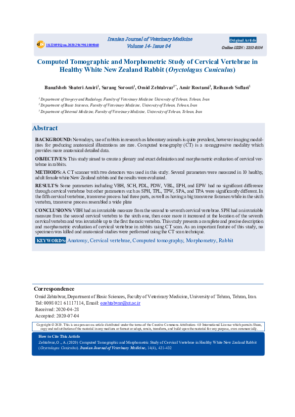 (PDF) Computed Tomographic and Morphometric Study of Cervical Vertebrae ...
